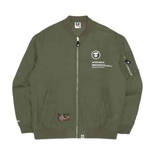 AAPE Moonface Zipped Bomber Jacket 'khaki/dark