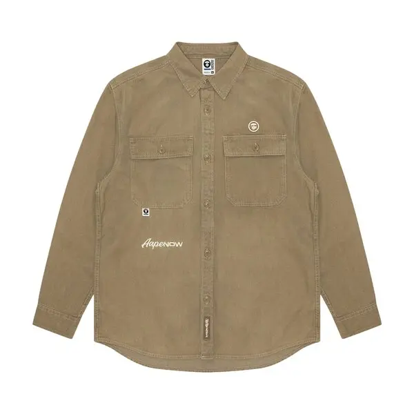 AAPE Moonface Patch Pockets Shirt 'beige