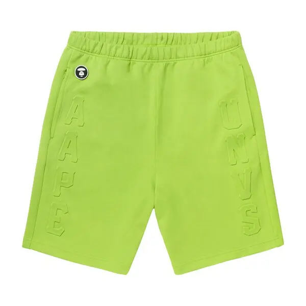 AAPE Moonface Logo Embossed Sweat Shorts /beige