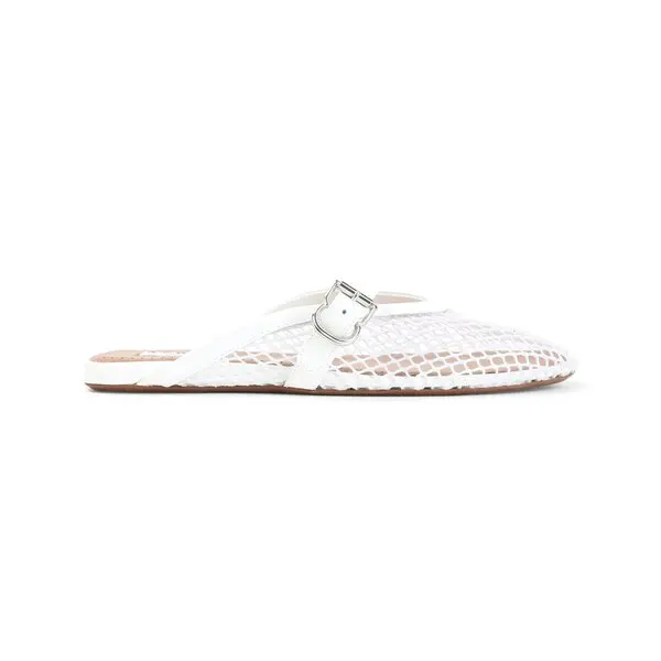 Alaïa Fishnet Flat Mules - White