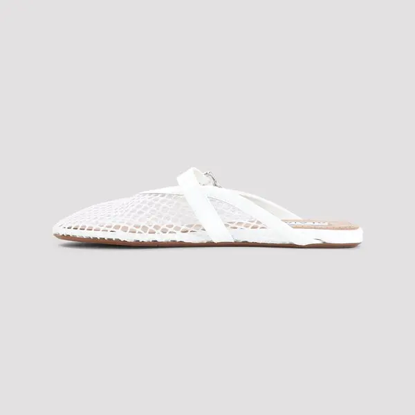 Alaïa Fishnet Flat Mules - White