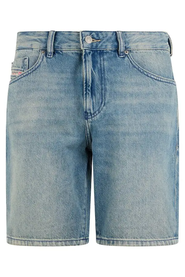 DIESEL® Cotton Denim Bermuda Shorts With Used Wash