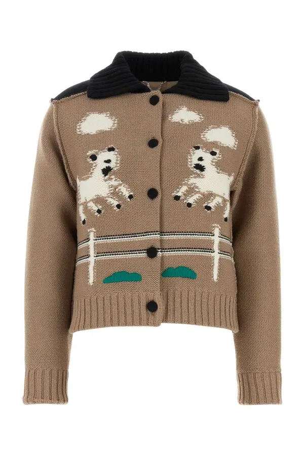 Moschino Wool Cardigan With Signature Detail