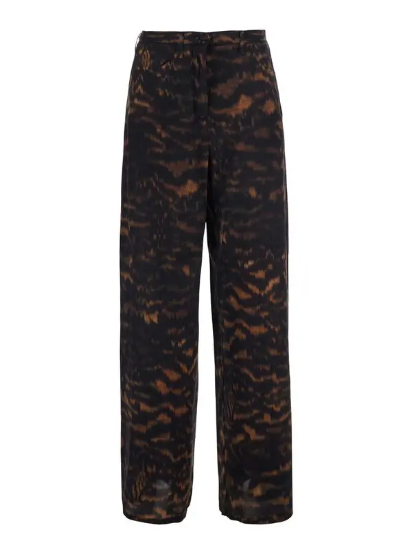 Momoni High-waist Silk & Elastane Straight-leg Pants