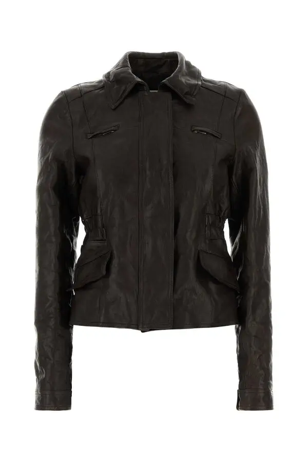 Miu Miu Mini-front Leather Jacket