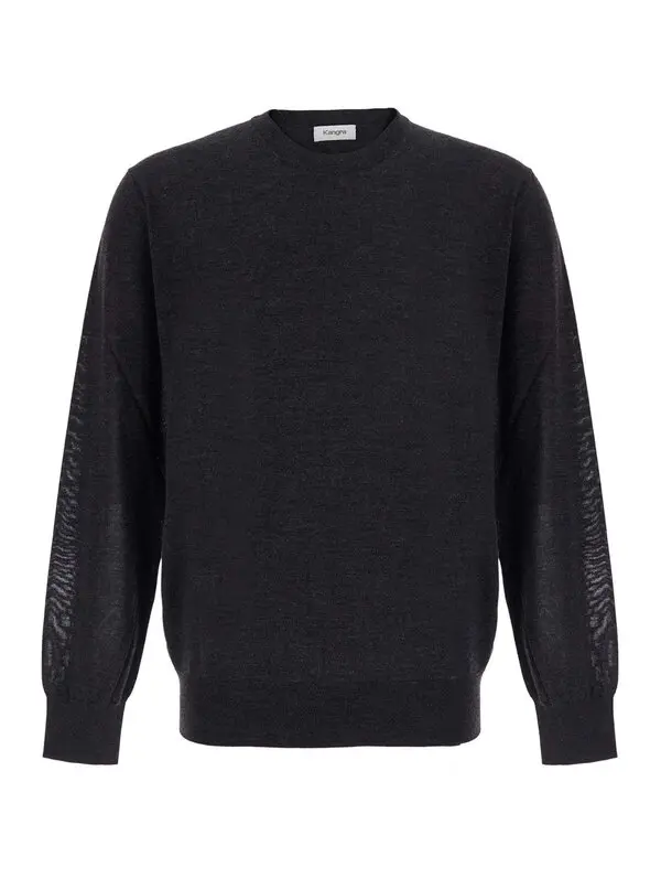 KANGRA Merino Extrafine Crew Neck Long Sleeve Jersey Top For - Brown
