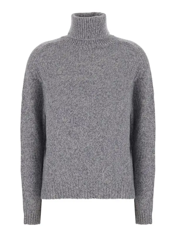 SOLOCASCMIR High-neck Jersey Pull With Long Sleeves - Grey