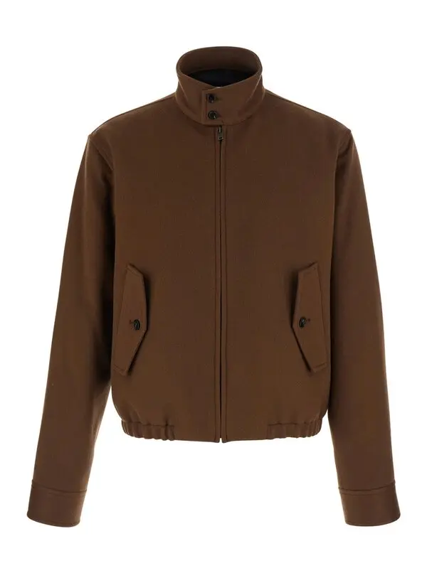 Bottega Veneta Panno-textured Bomber Jacket With Intreccio Weave