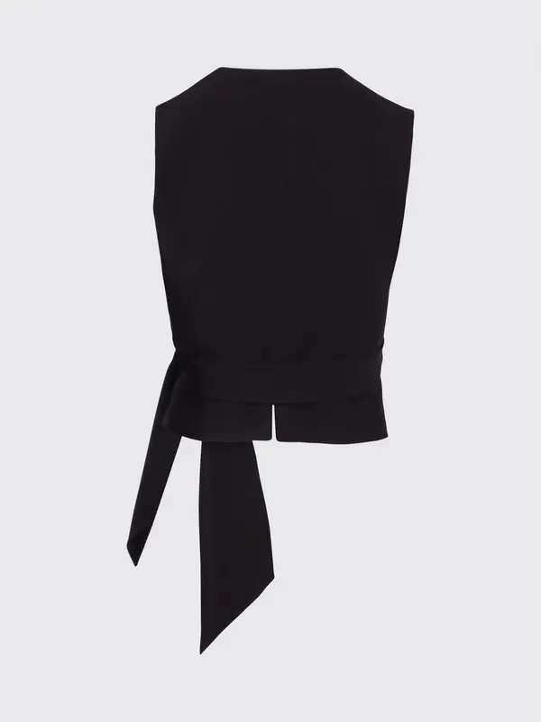 Max Mara Asymmetric Wrap-style Tailored Vest With Tie Fastening