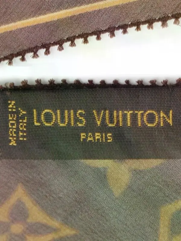 LOUIS VUITTON 2000-2010 Monogram Leopard Print Silk Crepe Scarf Scarves