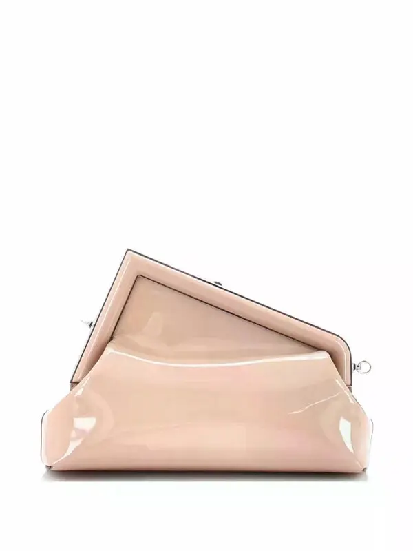Fendi First Bag Patent Midi Shoulder Bag - Neutrals