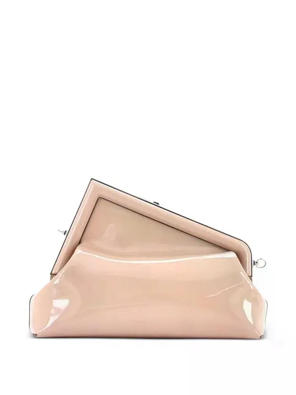 Fendi First Bag Patent Midi Shoulder Bag - Neutrals
