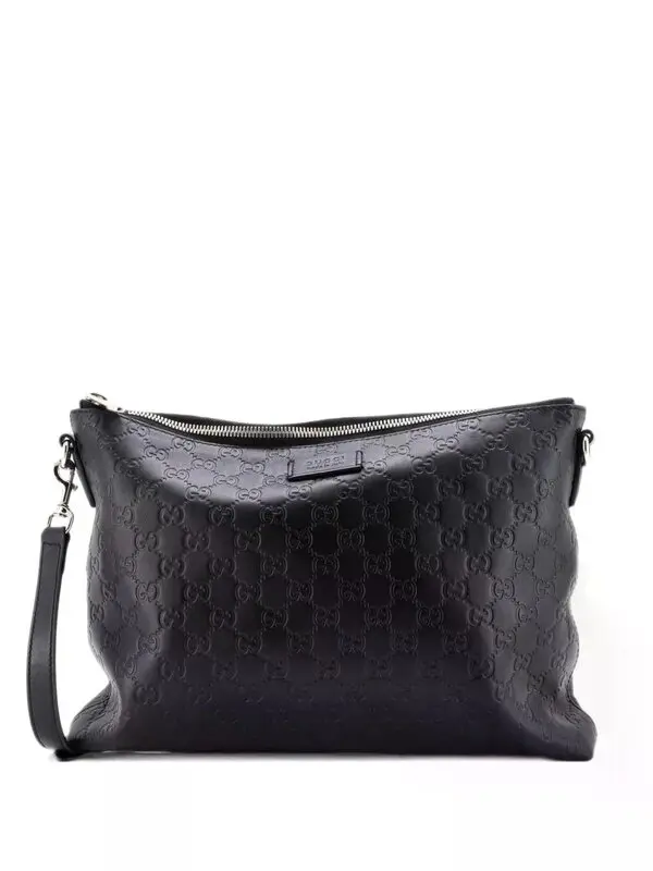 Gucci Convertible Zip Messenger Guccissima Leather Large Crossbody Bag