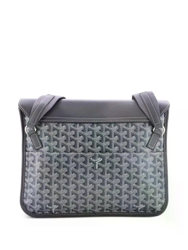 Goyard Coursier Messenger Bag Coated Canvas And Leather Crossbody Bag - Grey