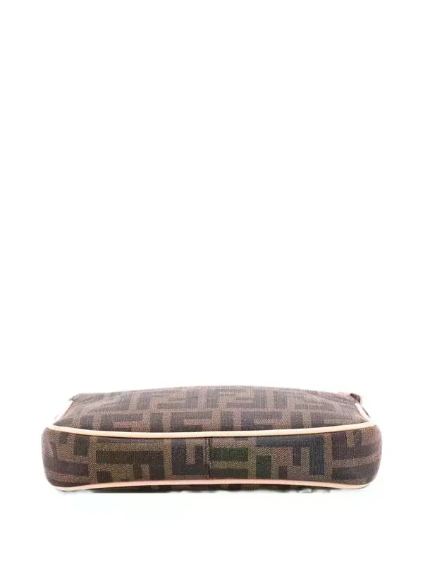Fendi Chain Pochette Zucca Coated Canvas Clutch Bag