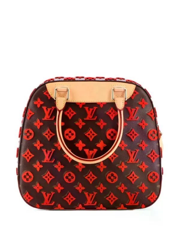 LOUIS VUITTON Deauville Cube Bag Monogram Tuffetage Canvas Handbag