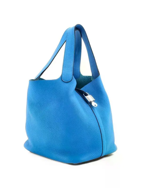 Hermès Picotin Lock Bag Clemence Mm Bucket Bag - Blue