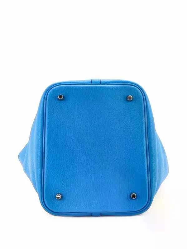 Hermès Picotin Lock Bag Clemence Mm Bucket Bag - Blue