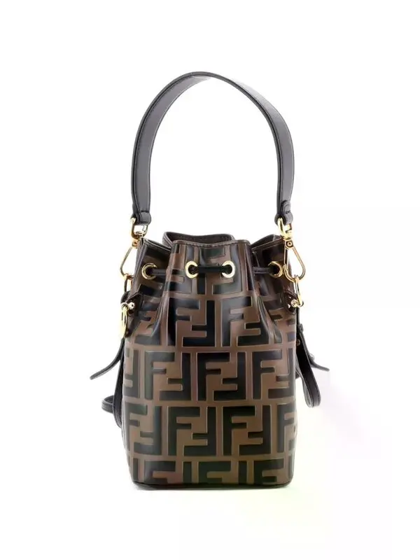 Fendi Mon Tresor Zucca Embossed Leather Mini Bucket Bag