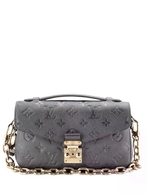 LOUIS VUITTON Pochette Metis Monogram Empreinte Leather East West Crossbody Bag - Grey