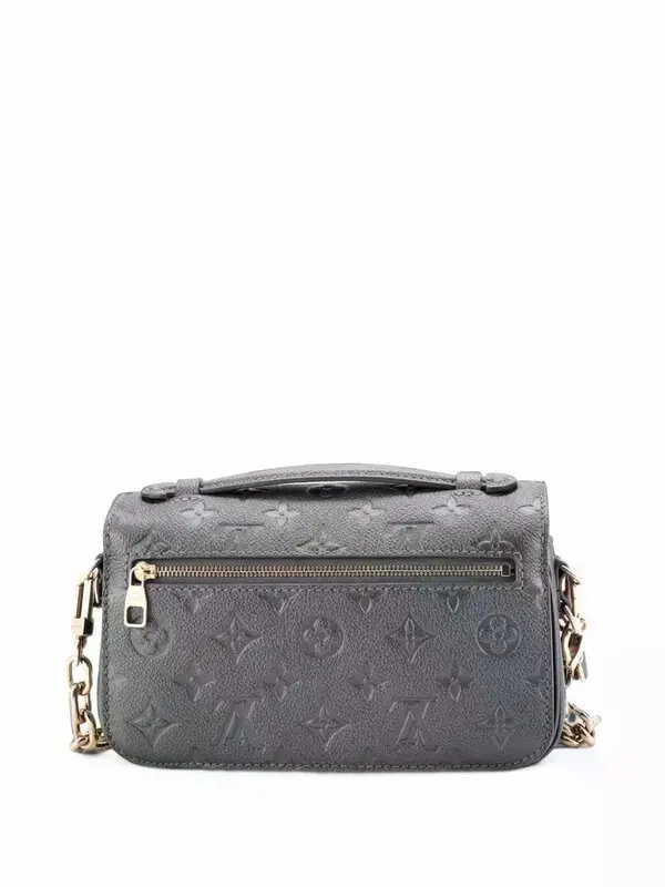 LOUIS VUITTON Pochette Metis Monogram Empreinte Leather East West Crossbody Bag - Grey