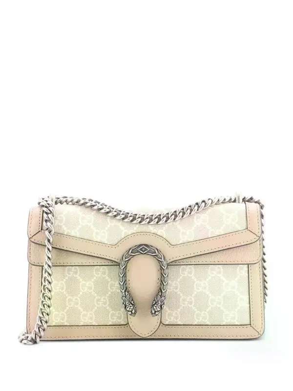 Gucci Dionysus Bag Gg Coated Canvas With Leather Small Shoulder Bag - Neutrals
