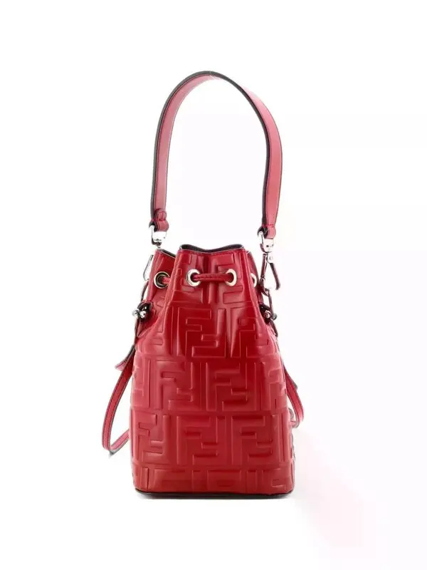 Fendi Mon Tresor Zucca Embossed Leather Mini Bucket Bag