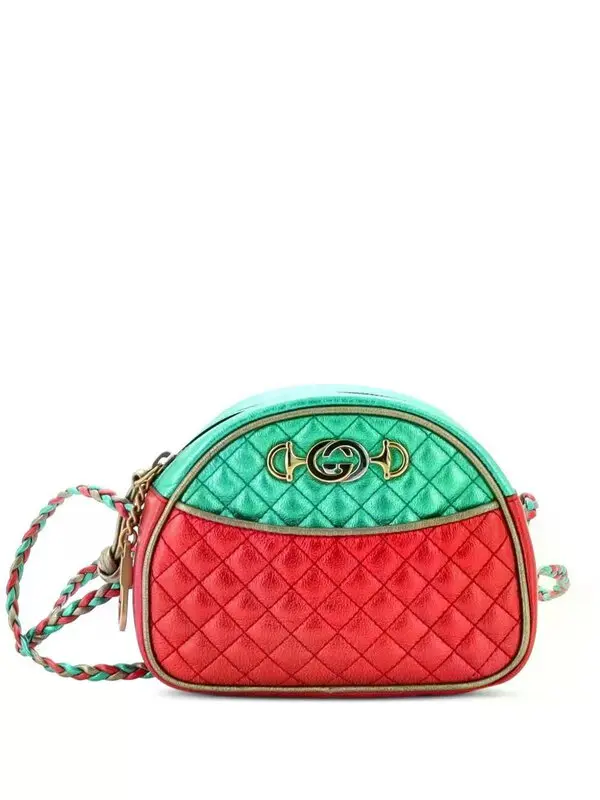 Gucci Trapuntata Camera Quilted Laminated Leather Mini Shoulder Bag - Multicolour