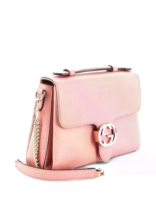 Gucci Interlocking Top Handle Bag Leather Small Shoulder Bag