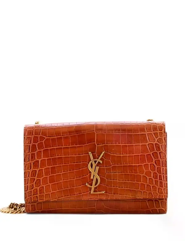 Saint Laurent Classic Monogram Crocodile Embossed Leather Medium Crossbody Bag