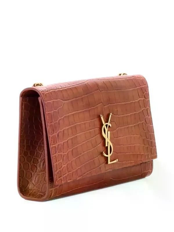 Saint Laurent Classic Monogram Crocodile Embossed Leather Medium Crossbody Bag