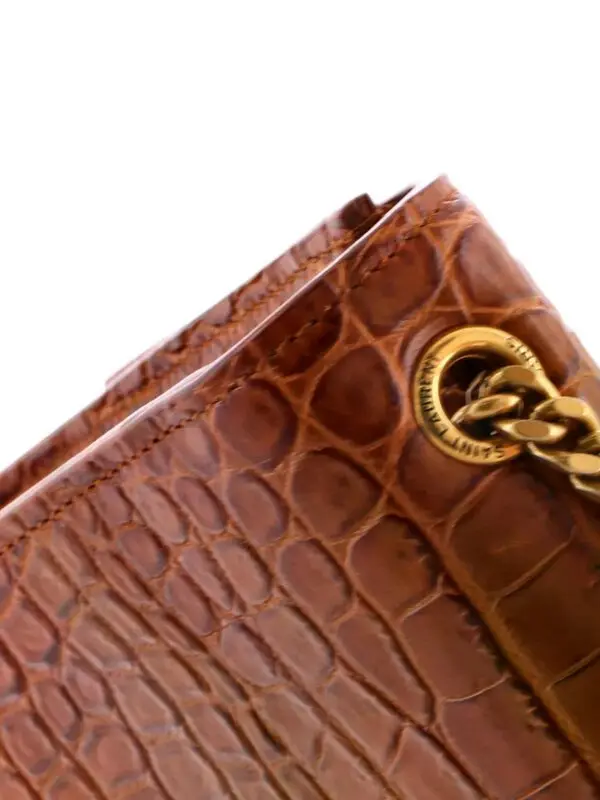 Saint Laurent Classic Monogram Crocodile Embossed Leather Medium Crossbody Bag