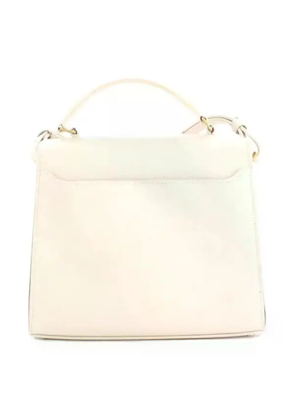Saint Laurent Cassandra Top Handle Bag Leather Mini Shoulder Bag - Neutrals