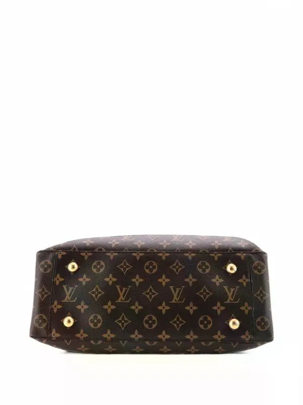 LOUIS VUITTON Flower Monogram Canvas With Leather Tote Bag