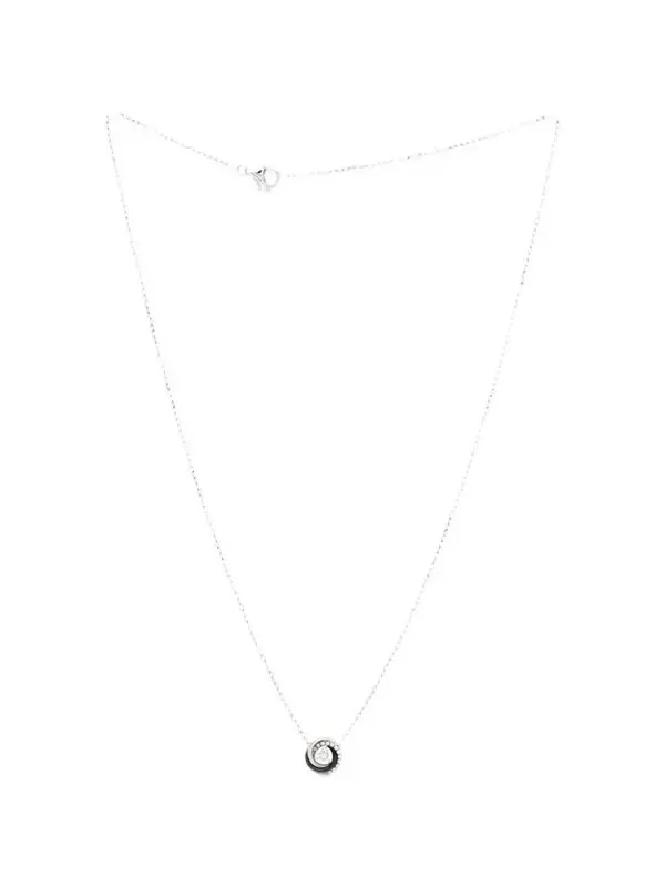 Cartier Trinity Diamond Pendant 18k White Gold With Diamonds And Ceramic Necklace - Silver