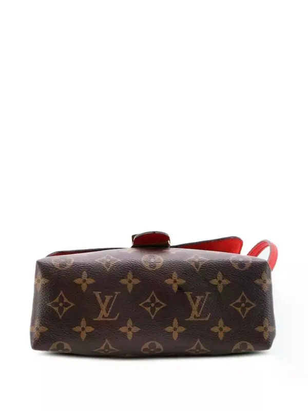 LOUIS VUITTON Locky Handbag Monogram Canvas With Leather Bb Satchel - Red
