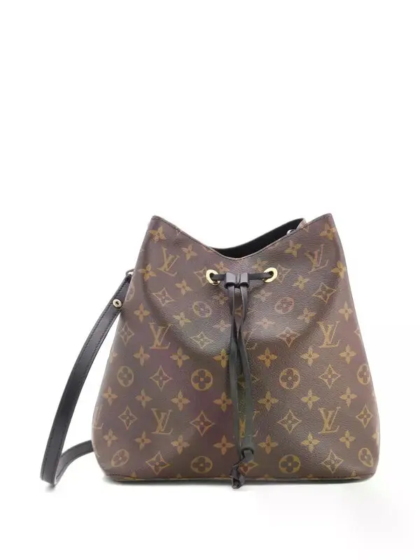 LOUIS VUITTON Neonoe Handbag Monogram Canvas With Leather Mm Bucket Bag - Black