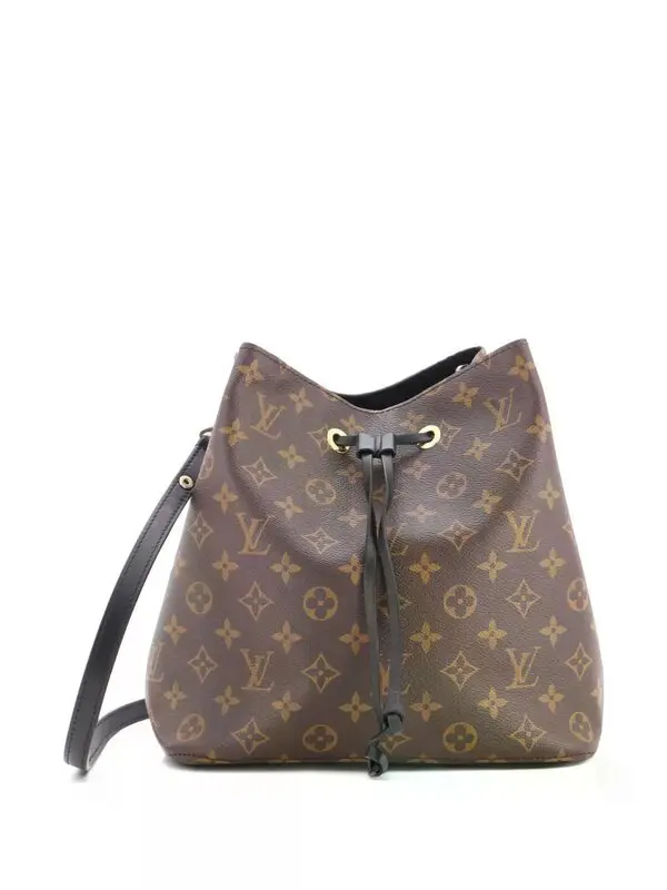 LOUIS VUITTON Neonoe Handbag Monogram Canvas With Leather Mm Bucket Bag - Black