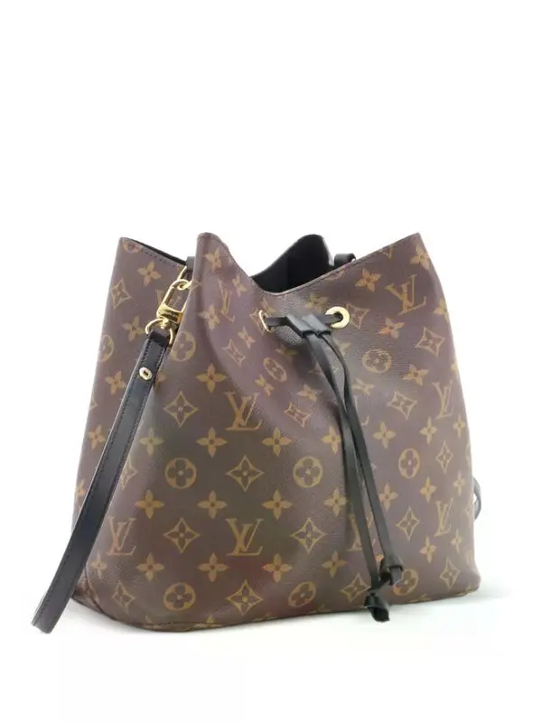 LOUIS VUITTON Neonoe Handbag Monogram Canvas With Leather Mm Bucket Bag - Black
