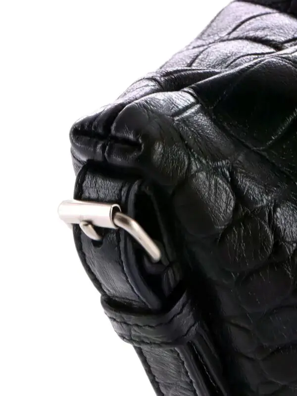 Saint Laurent Id Convertible Bag Crocodile Embossed Leather Large Tote Bag