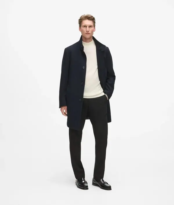 Karl Lagerfeld High-stand Collar Coat - Black