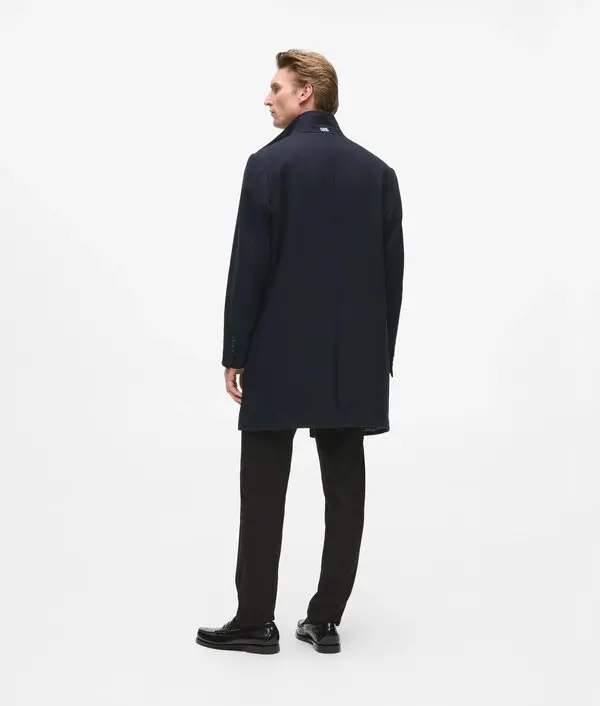 Karl Lagerfeld High-stand Collar Coat - Black