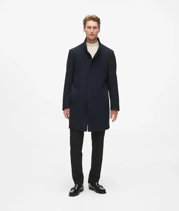 Karl Lagerfeld High-stand Collar Coat - Black