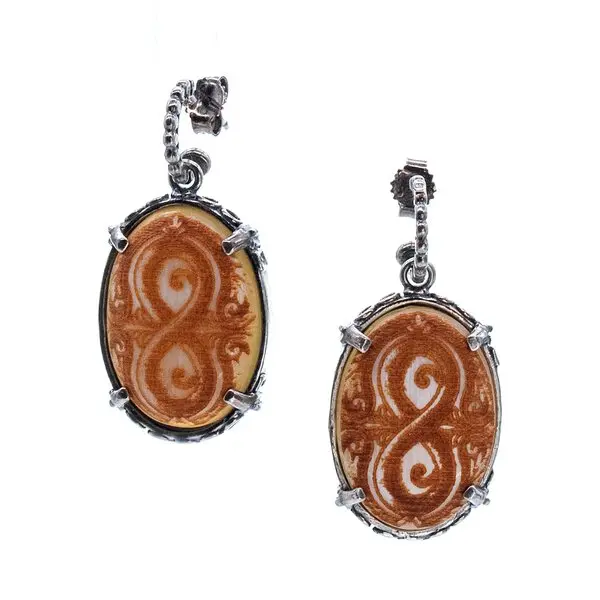 GEM KINGDOM Neutrals / Beige Horn Infinity Earrings