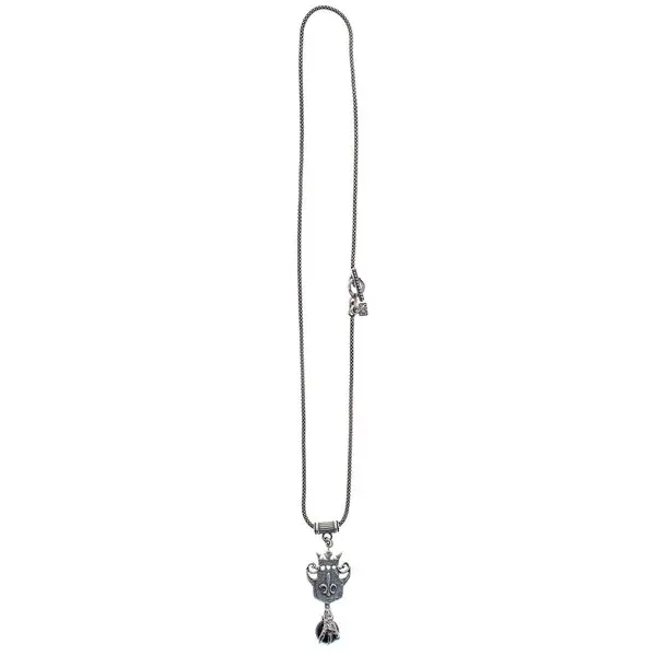 GEM KINGDOM Black / Silver Shield And Claw Necklace Black - Black/silver