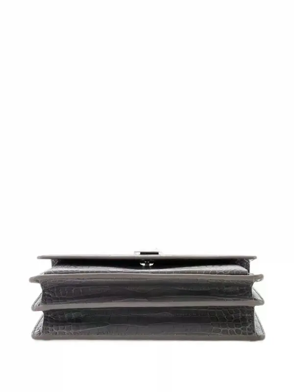 Saint Laurent Sunset Crocodile Embossed Leather Medium Crossbody Bag