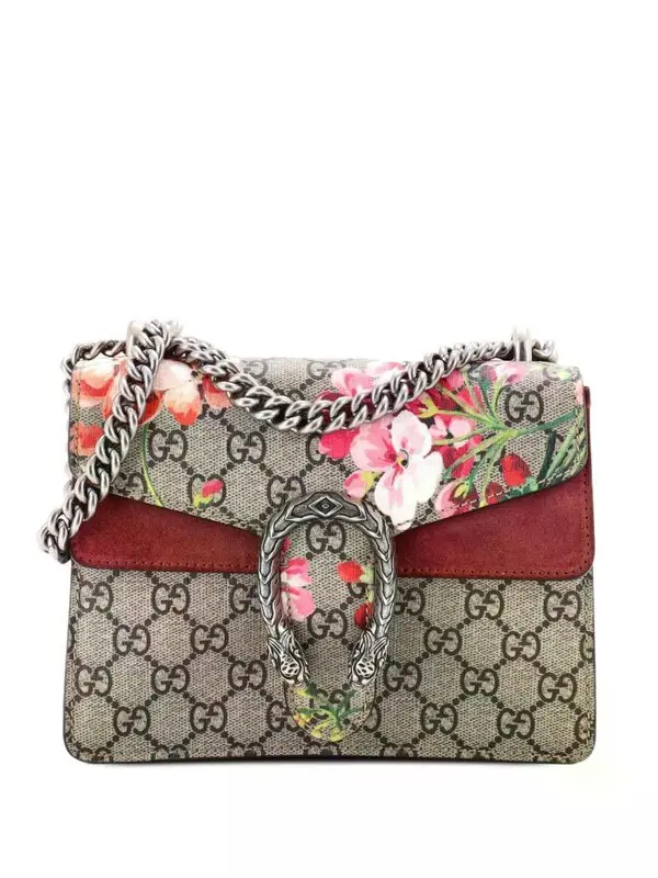 Gucci Dionysus Bag Blooms Print Gg Coated Canvas Mini Shoulder Bag - Brown