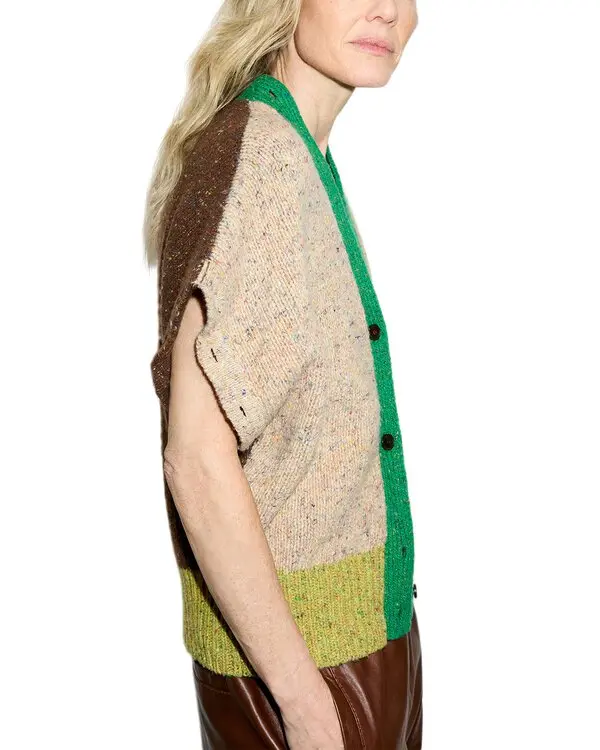 Max & Co. Fiabe Wool Detachable Sleeve Cardigan