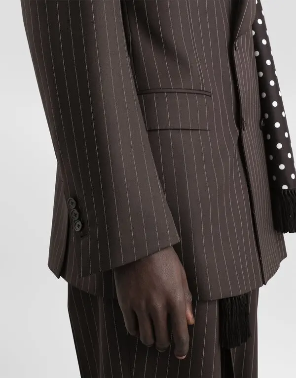 Dolce & Gabbana Double-breasted Pinstriped Wool Jacket