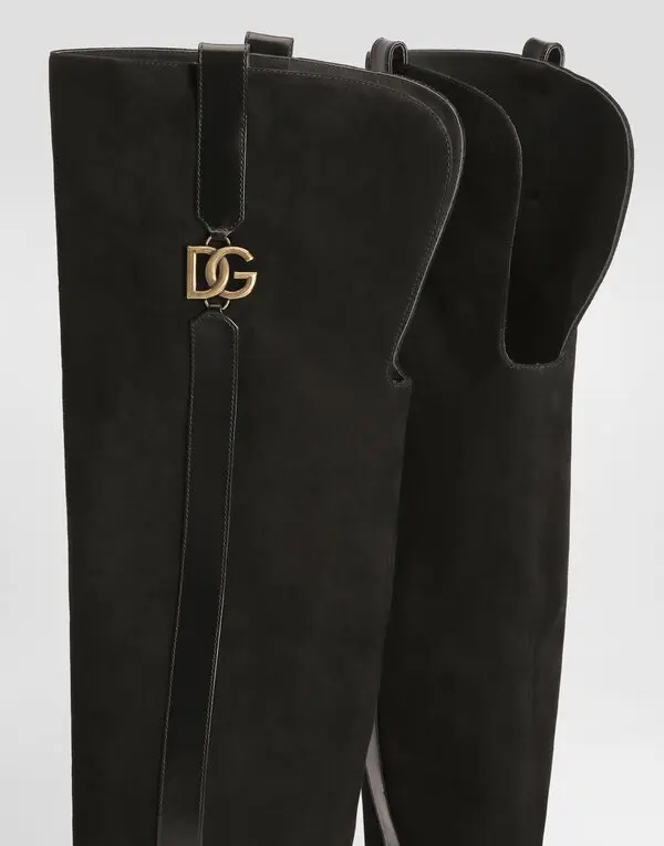 Dolce & Gabbana Suede Riding Boots